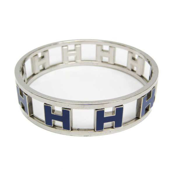 Hermes | Jewelry | Hermes Rond H Metal Bangle Bluesilver | Poshmark